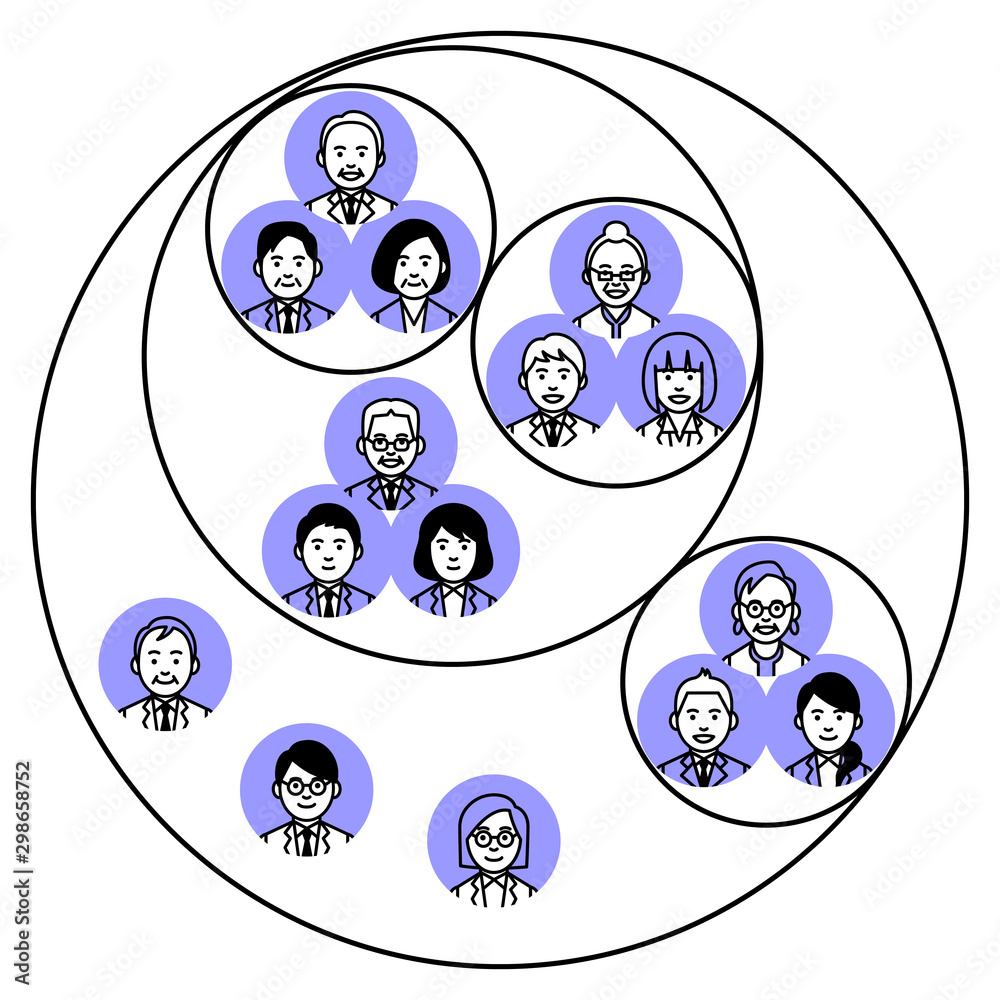 Organization chart holacracy. Vector illustration. Stock Vector | Adobe ...
