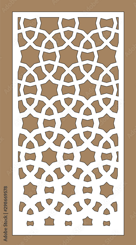 Cnc geometric template. Ratio 1:2. Laser pattern. Room partition screen ...