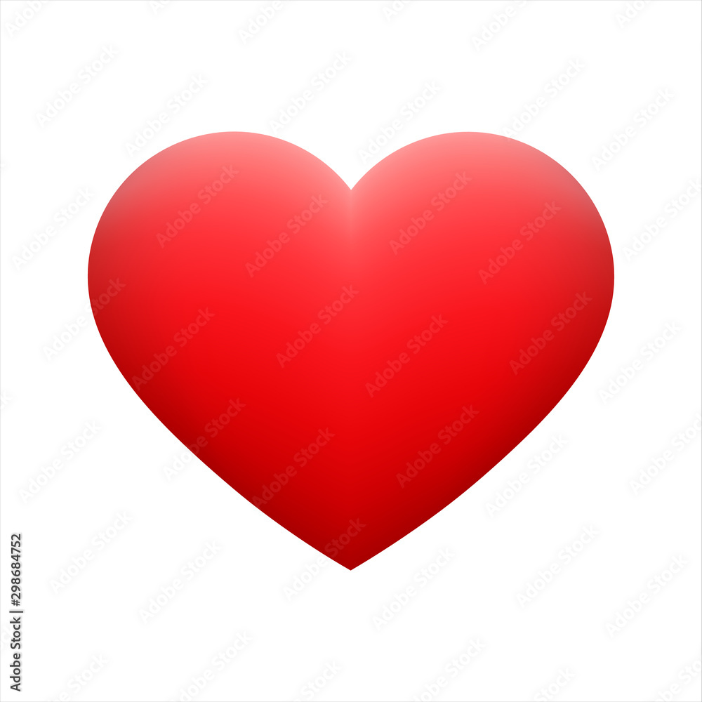 Vector red heart shape emoticon on background. Stock Vector | Adobe Stock