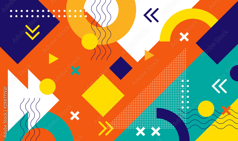 Mega set of memphis design elements, template for your project. Big ...