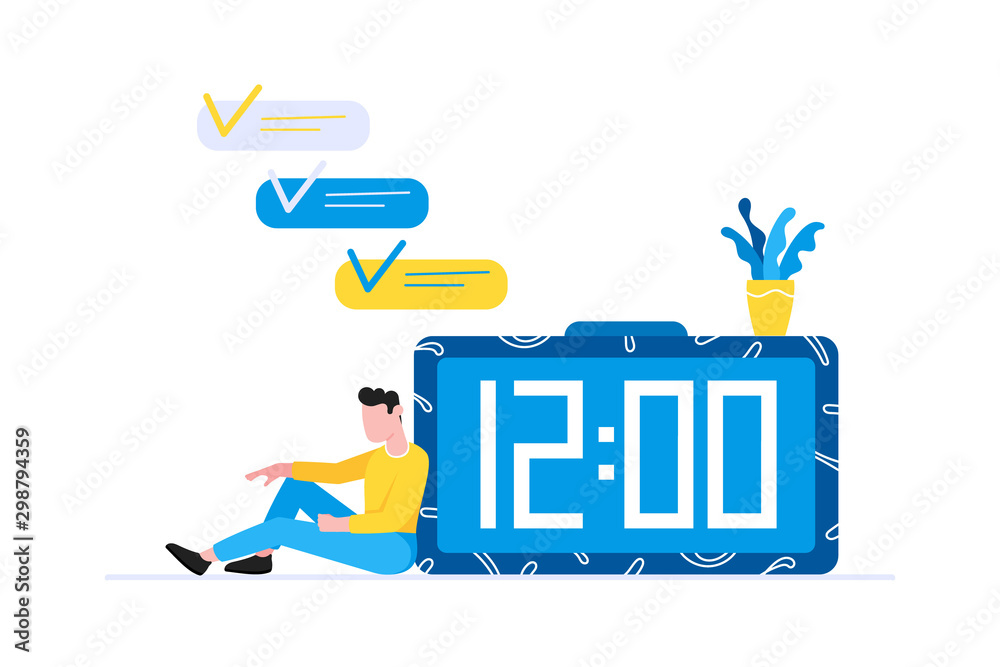 Effective planning time management business concept. Man sitting near ...