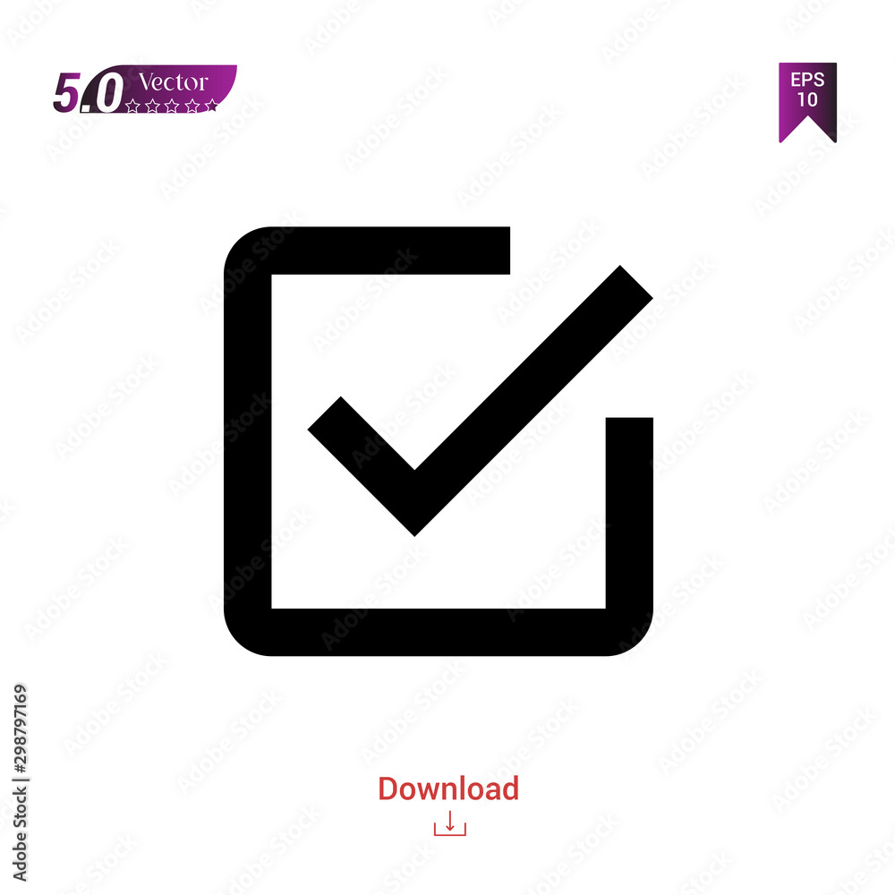 Outline Black check-box icon vector isolated on white background ...