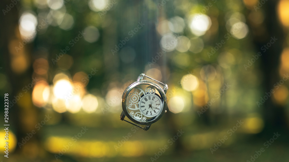 falling hand clock in the air graphic design concept picture on fairy ...
