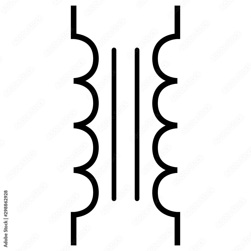 Iron Core Transformer Symbol For Circuit Design Stock Illustration ...