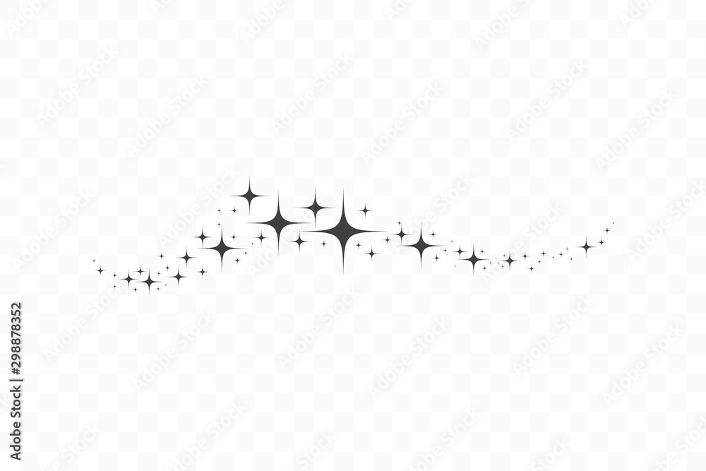 Falling star. Cloud of stars isolated on transparent background. Vector ...