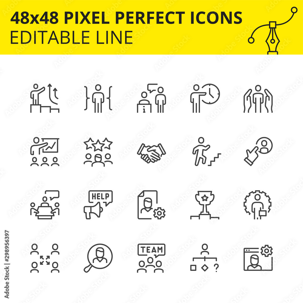 Editable Icons for Business Process and Team Work which includes ...