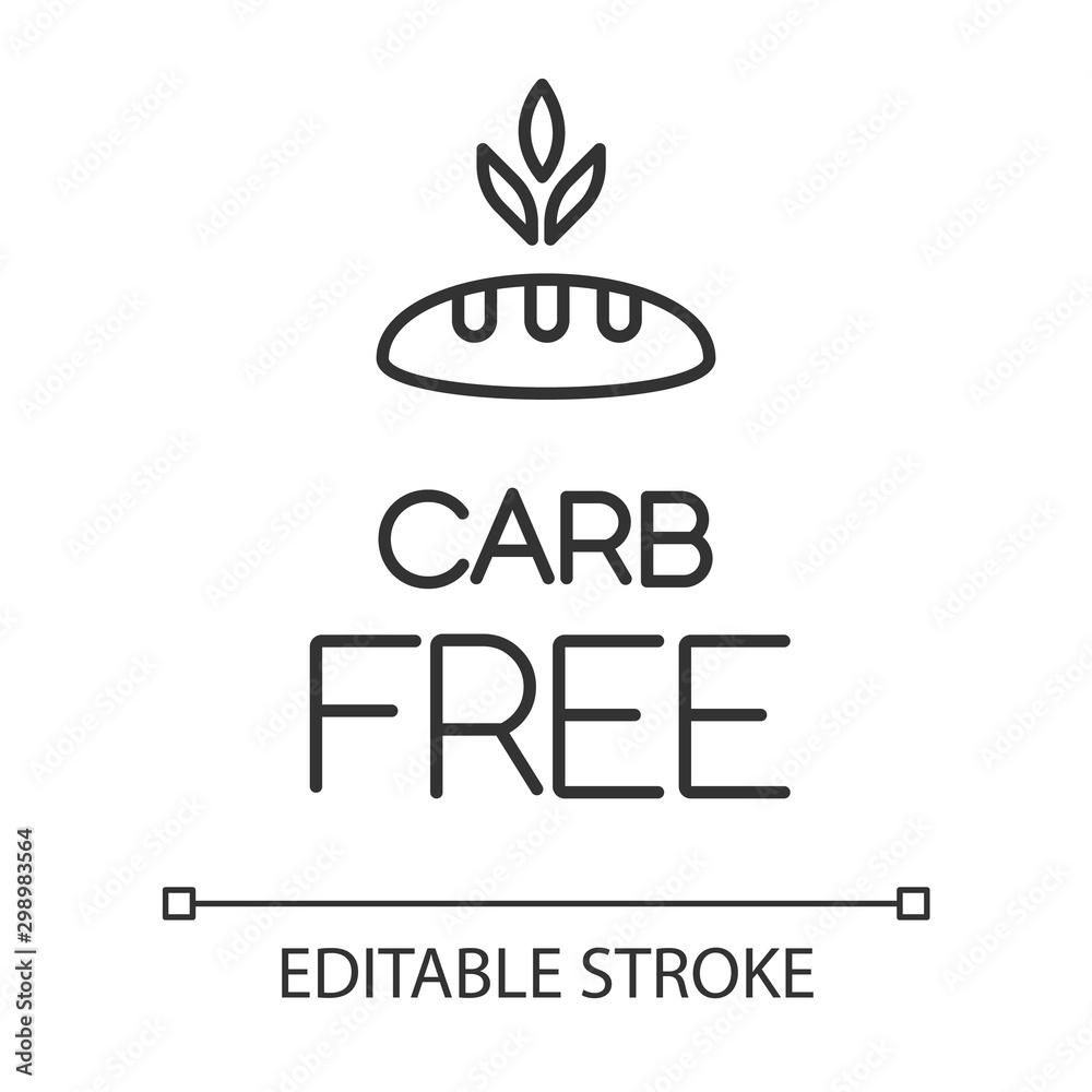 Carb free linear icon. Organic food without added sweetener. Product ...