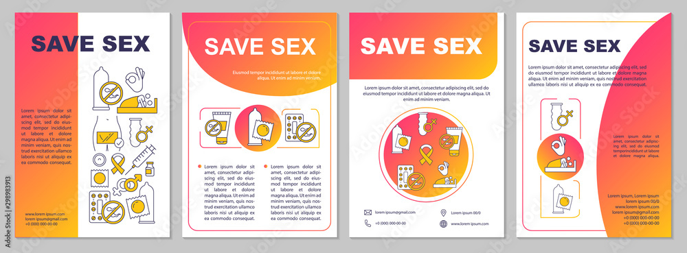 Safe Sex Brochure Template Flyer Booklet Leaflet Print Cover Design