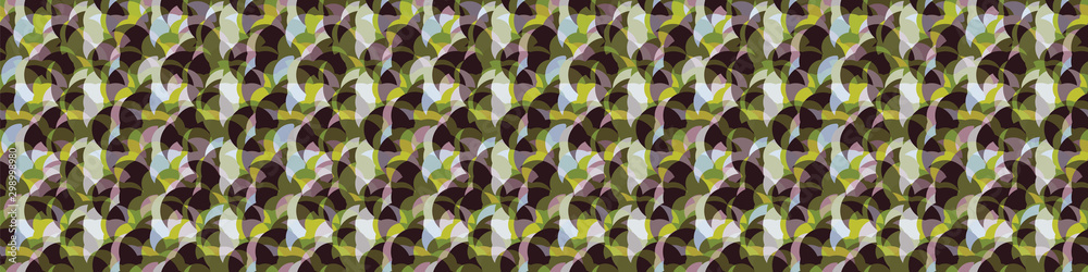 Retro Circle Mosaic Tile Seamless Border Pattern. Hand Drawn Textured ...