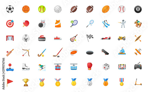 All of Sport Vector Icons Set. Activities Emojis Vector Illustration ...