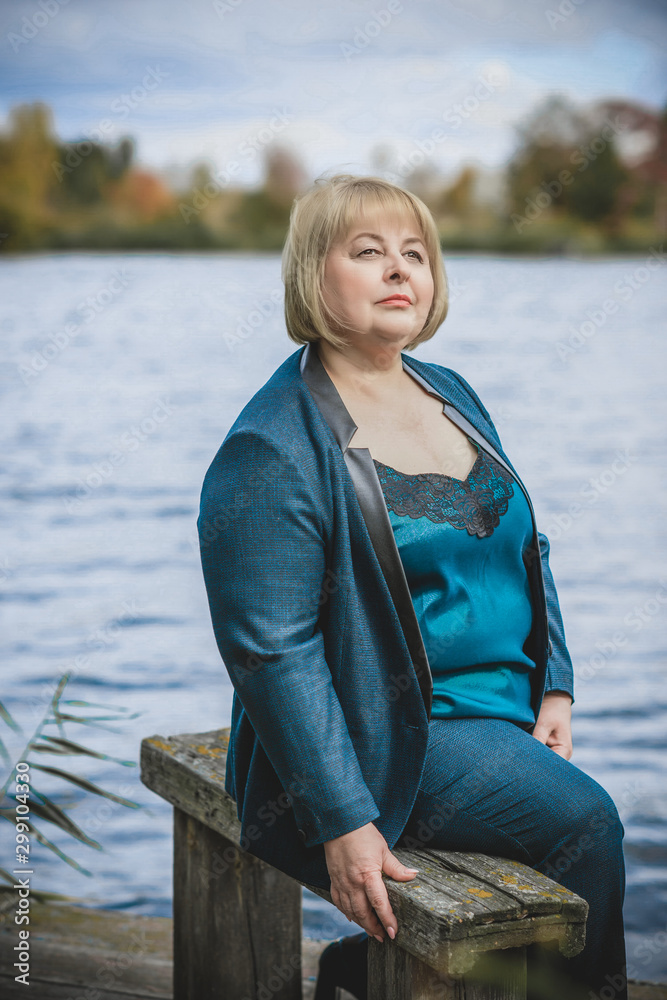 Mature plus size lady in Elegant suit at mature, older women lifestyle ...