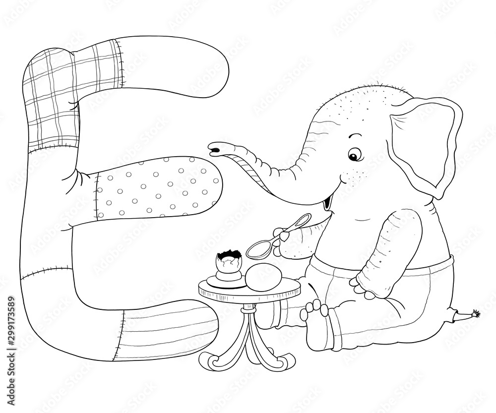 English alphabet. ABC. Coloring book. Coloring page. Cute and funny ...