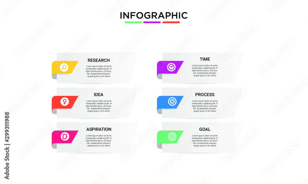 vector modern step Infographic stack chart design with icons and 6 ...