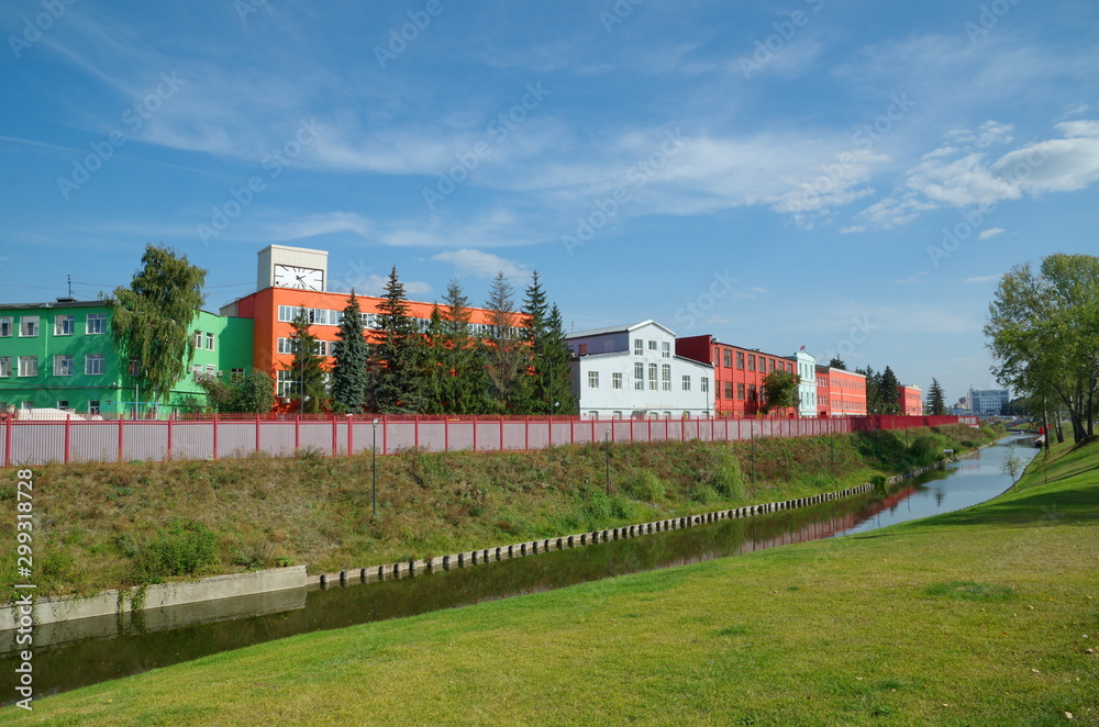 View of the Kazanskaya embankment and the Tula arms factory buildings ...