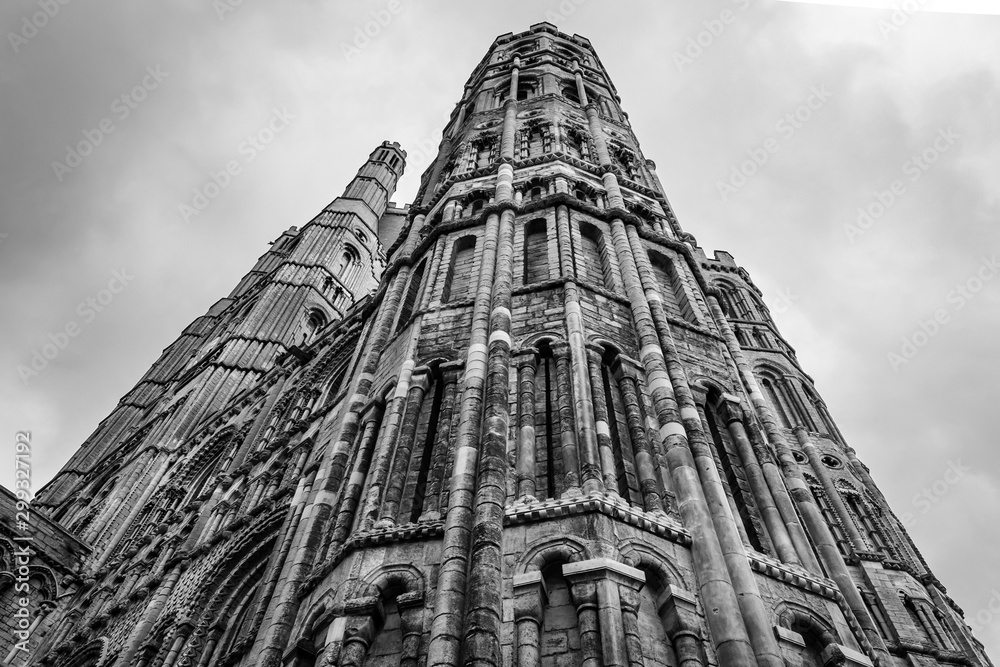 Vertical view of the impressive gothic-styled architecture of a famous ...