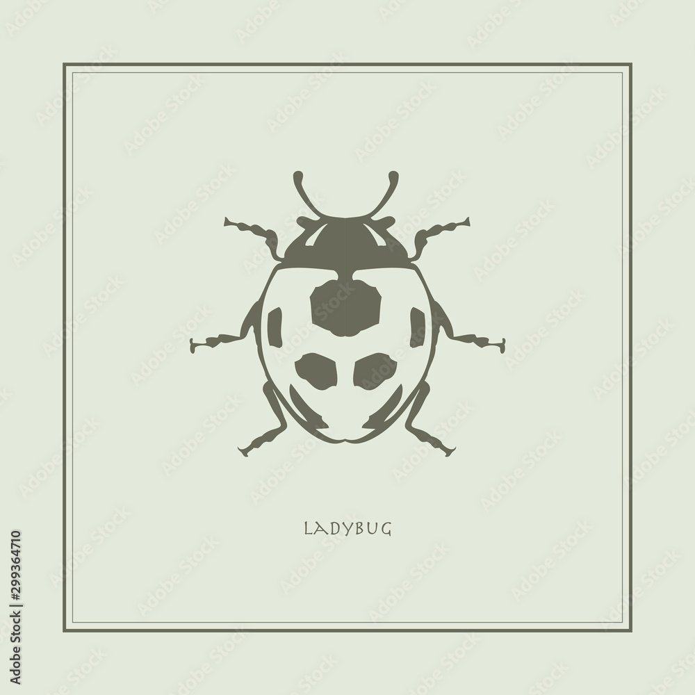 Ladybug on a beige background in a realistic style. Drawn. Perfect for ...