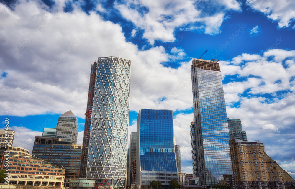 Canary Wharf commercial estate on the Isle of Dogs. Main financial ...