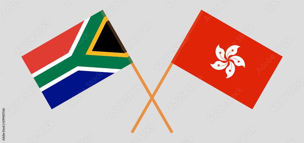 Hong Kong and RSA. Hongkong and South African flags Stock Vector ...