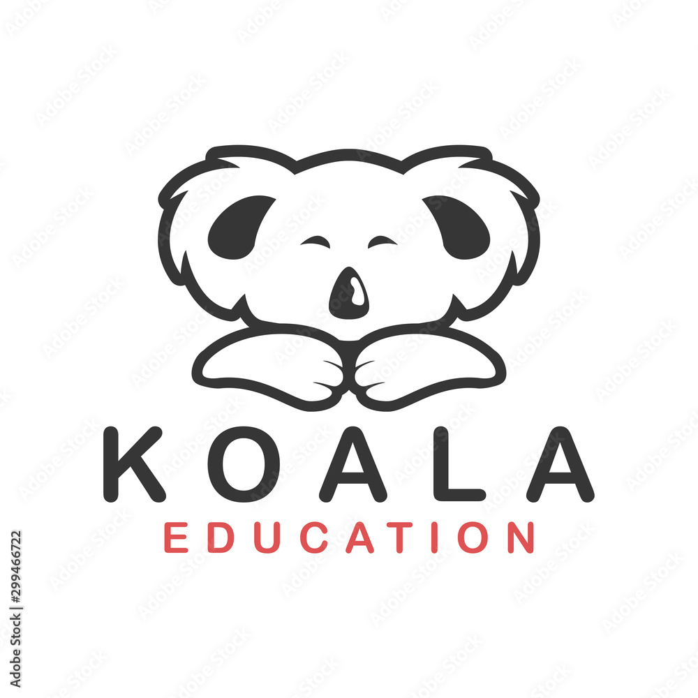 Koala animal cute kids character logo design Stock Vector | Adobe Stock