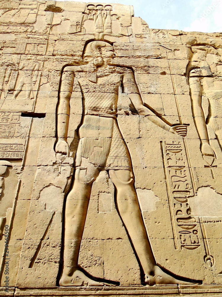 Ancient Egyptian Kom Ombo Temple, a double temple construction in Aswan ...
