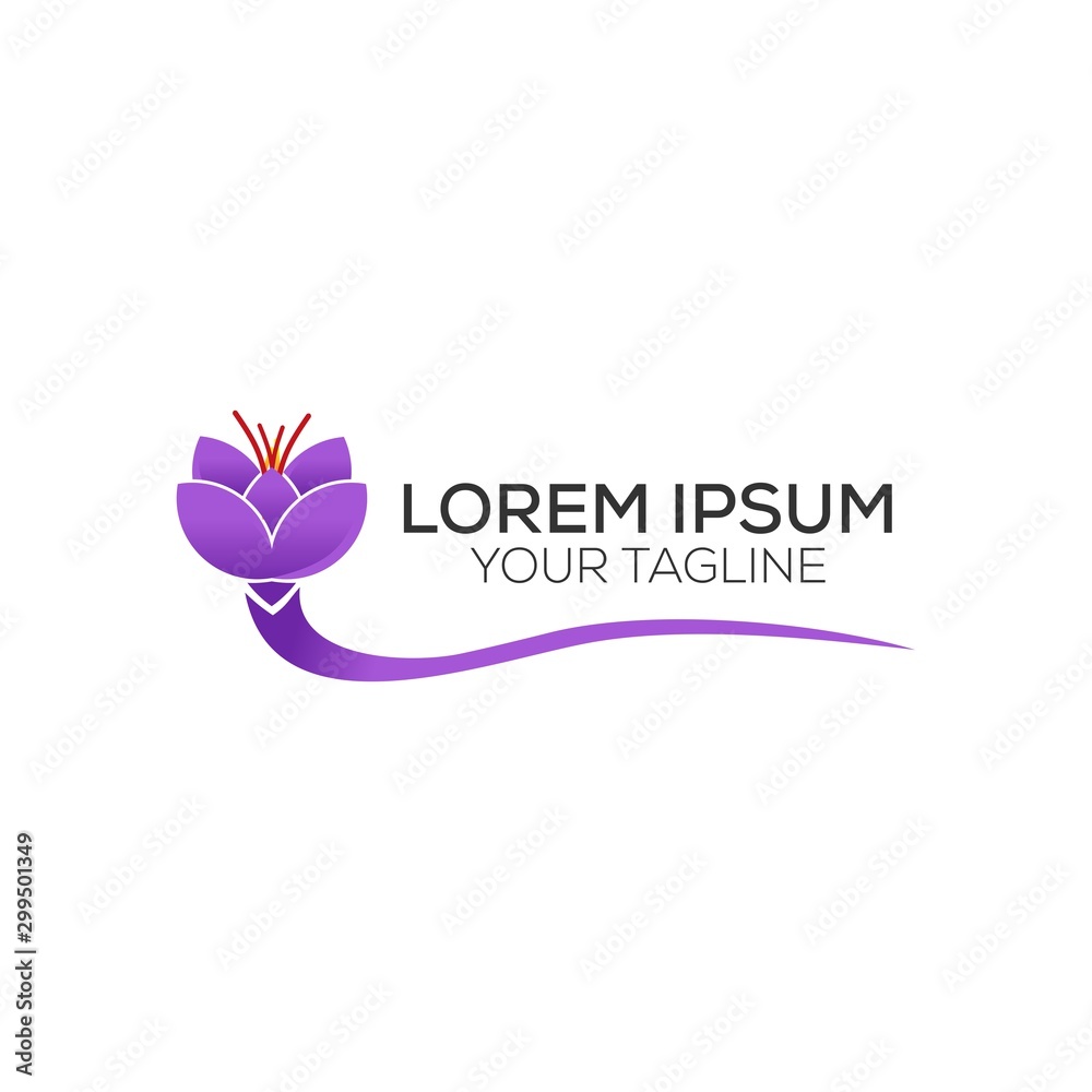 saffron logo vector, purple saffron flower logo template Stock Vector ...