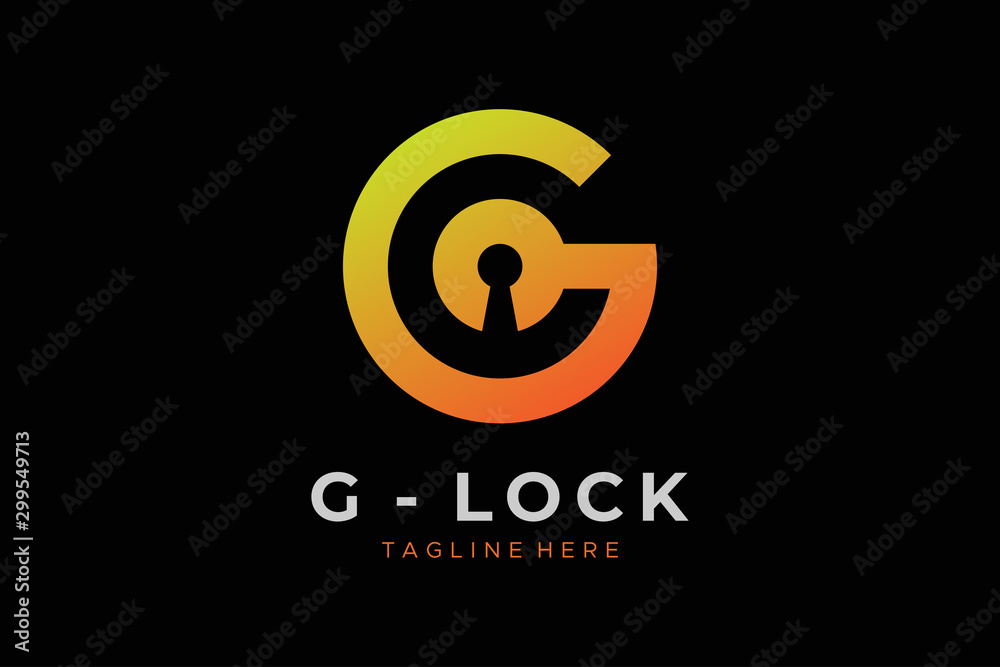 Initial Letter G Security Logo Lock Icon Vector Logo Design Stock ...