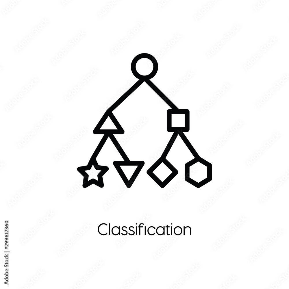 classification icon vector. Linear style sign for mobile concept and ...