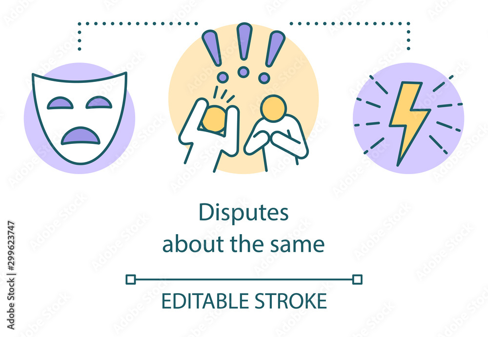 Disputes about same concept icon. Different opinions, matter of ...