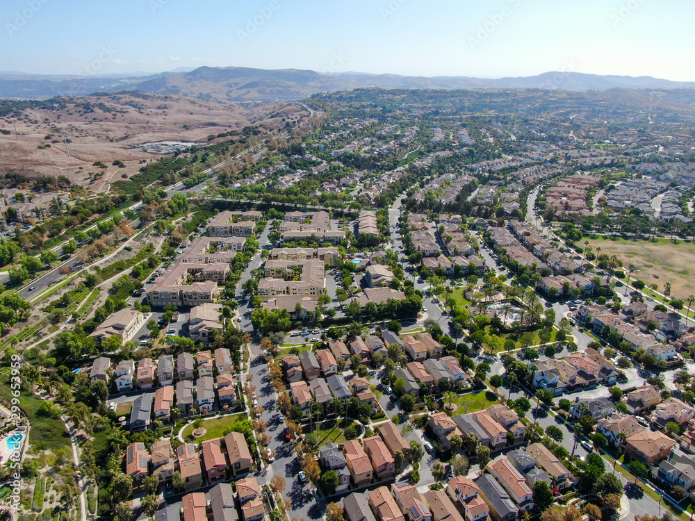 Aerial view of master-planned community and census-designated Ladera ...