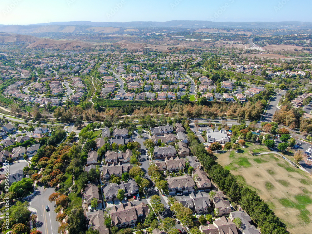 Aerial view of master-planned community and census-designated Ladera ...