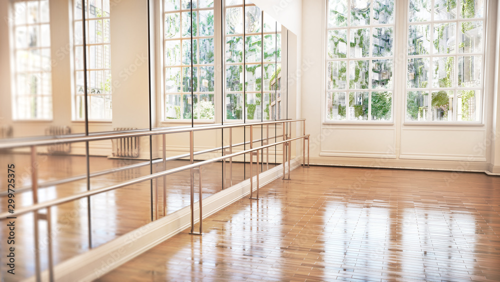 Dance or ballet studio interior. 3d illustration Stock Photo | Adobe Stock