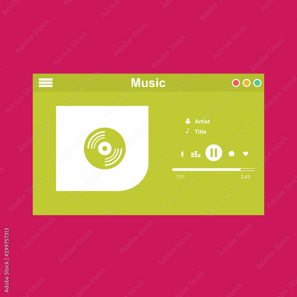 Online FM radio smartphone interface vector template. Mobile music ...