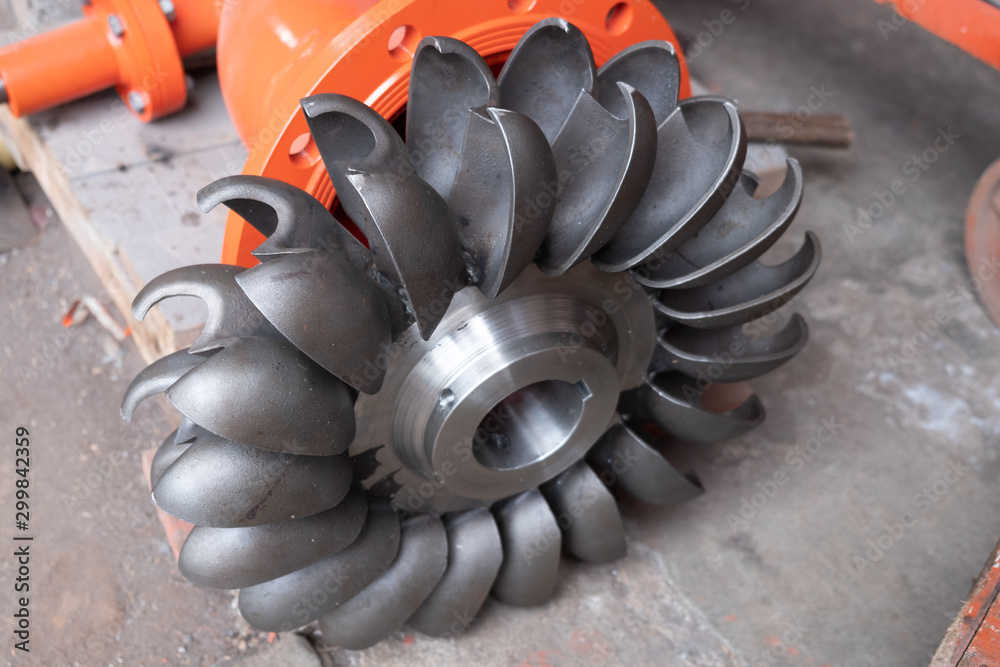 Pelton turbine runner Stock Photo | Adobe Stock
