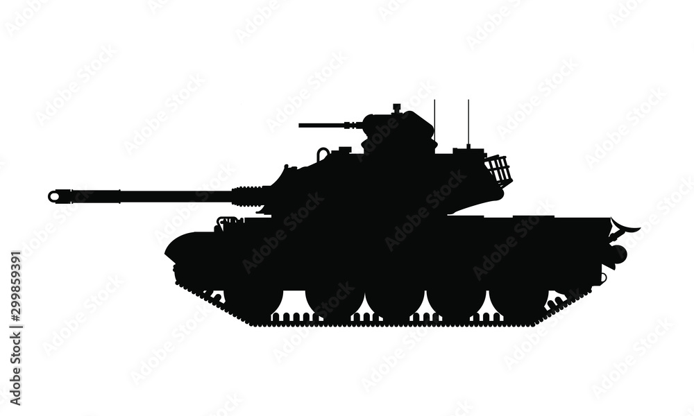 Patton tank.Modern heavy tank on white background. Vector illustration ...