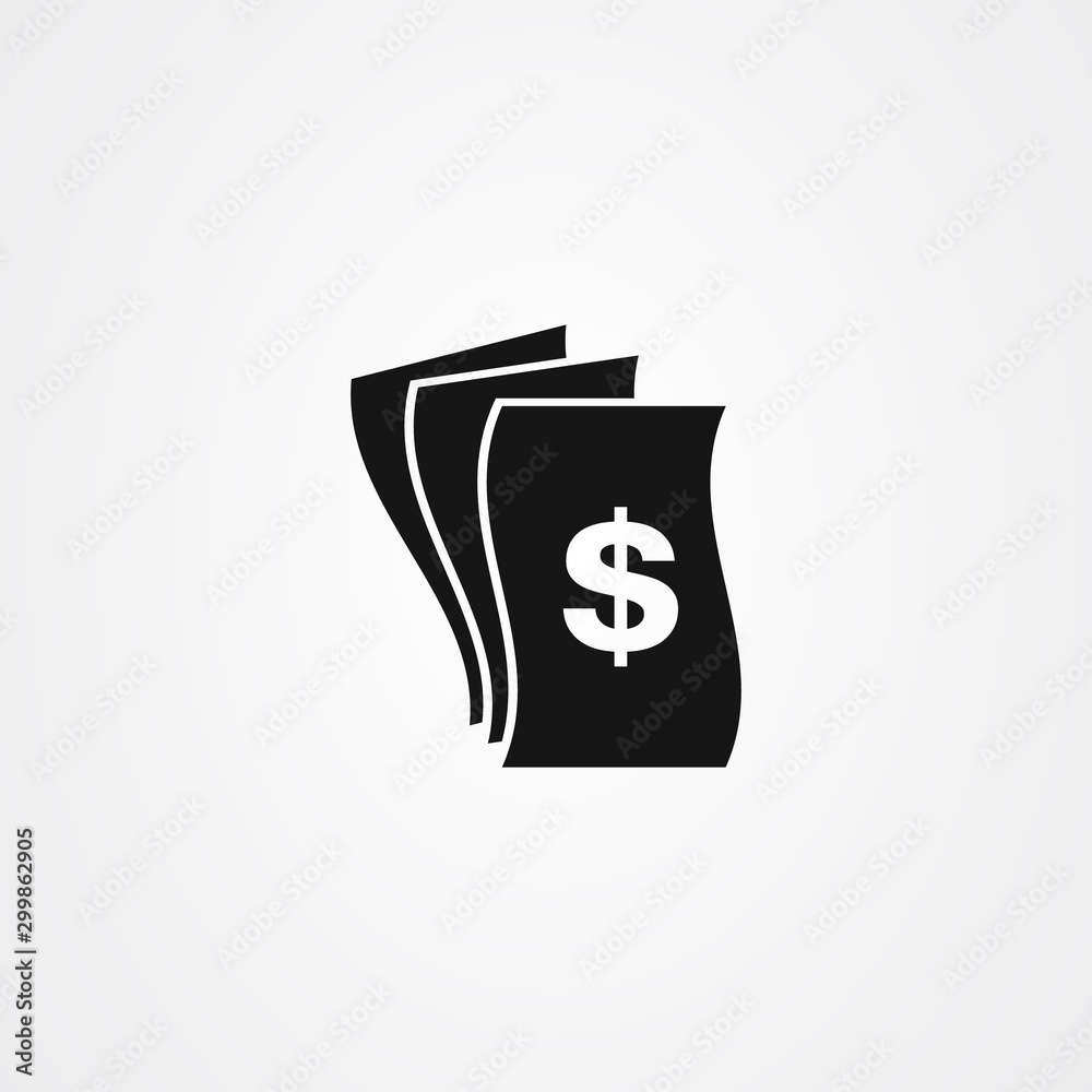 Dollar bill money icon logo vector design Stock Vector | Adobe Stock