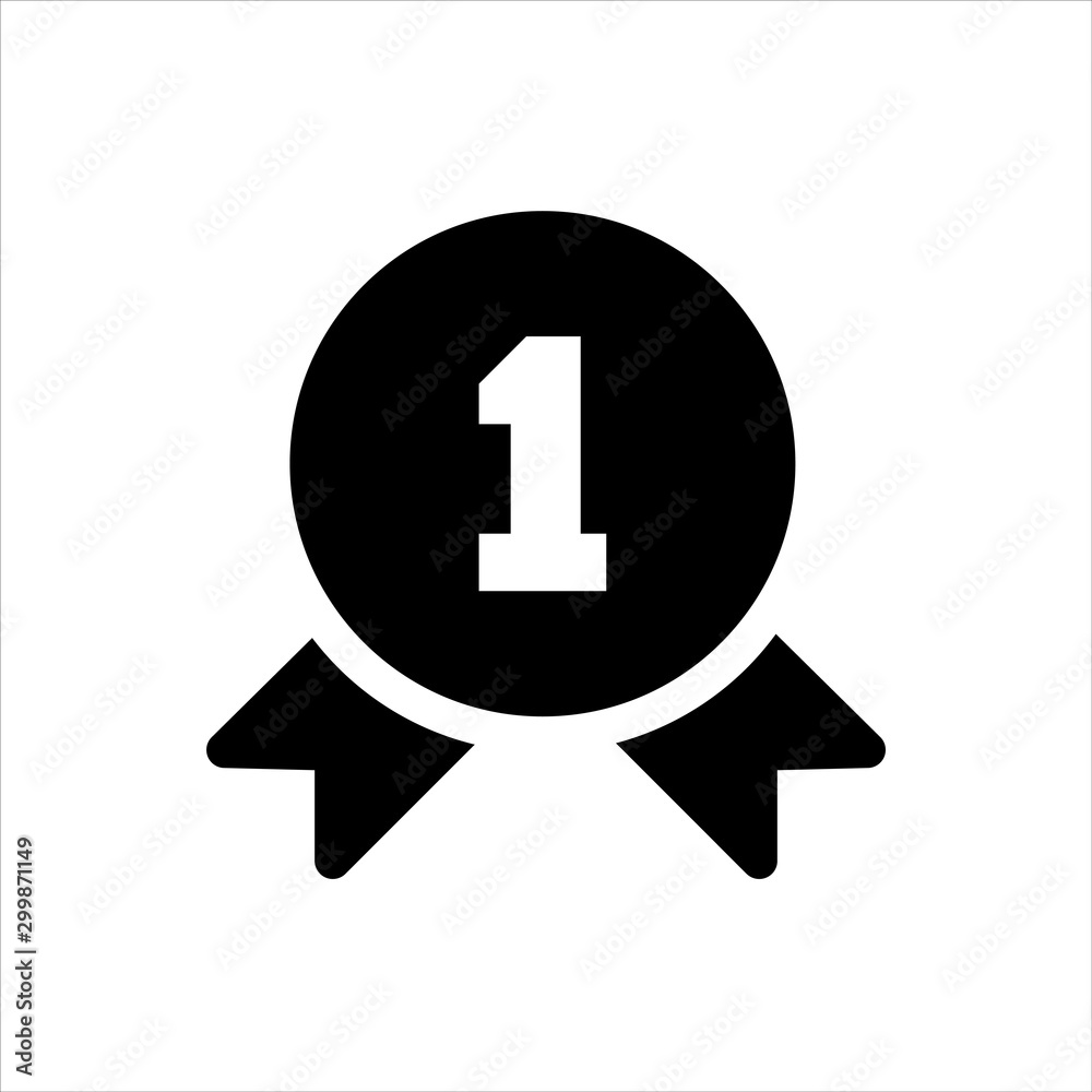 Vector number one badge or best choice icon. black symbol with trendy ...