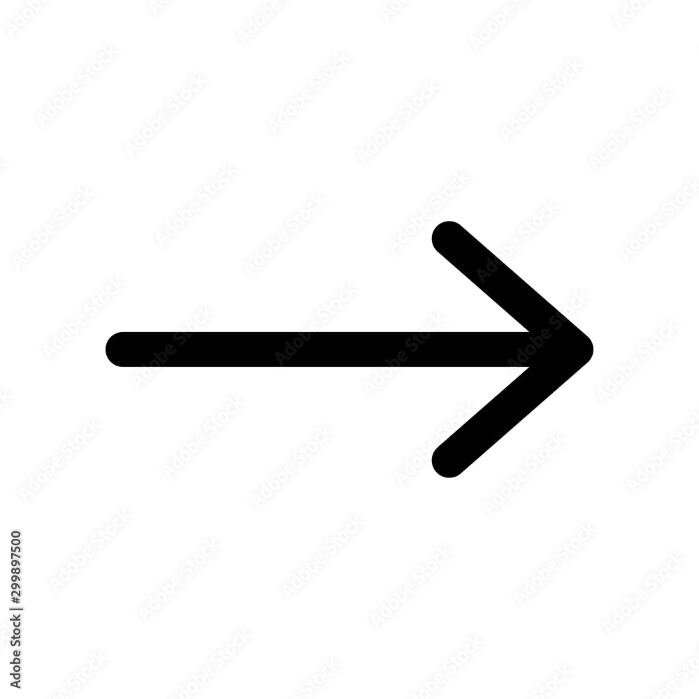 Right Arrow vector icon. Black Arrow symbol. Stock Vector | Adobe Stock
