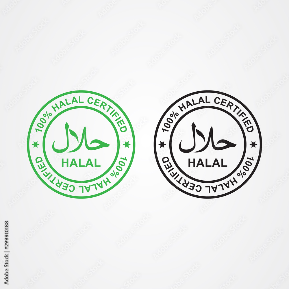 Muslim-Friendly Food Stamp. Verified Halal Symbol for Packaging and ...
