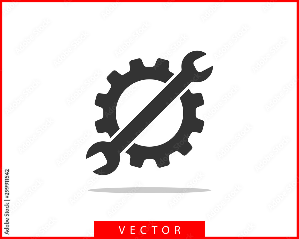 Tools vector wrench icon. Spanner logo design element. Key tool ...