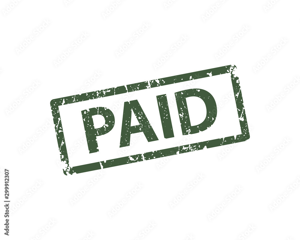 Paid stamp vector texture. Rubber cliche imprint. Web or print design ...