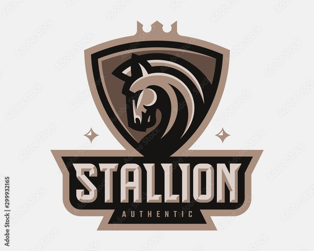 Stallion modern mascot logo. Horse template design emblem for a sport ...
