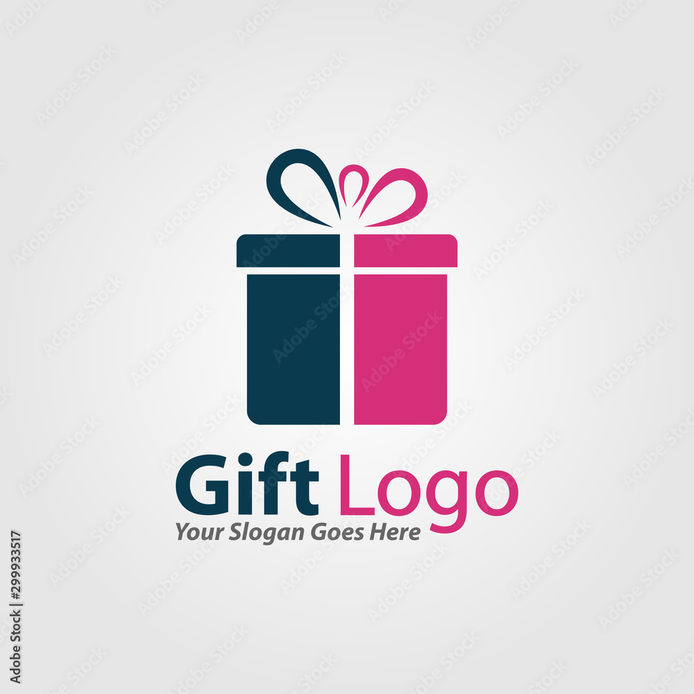 Gift Logo Vector, Icon, Emblem, Gift Shop Logo Design Concept, Creative ...