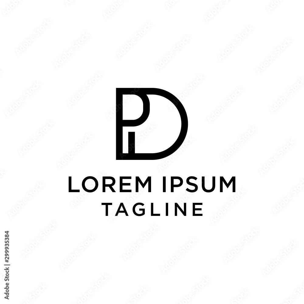 initial letter logo DP, PD logo template Stock Vector | Adobe Stock