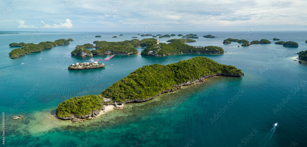 Scenic Panorama Drone Aerial Picture of the Hundred Islands National ...