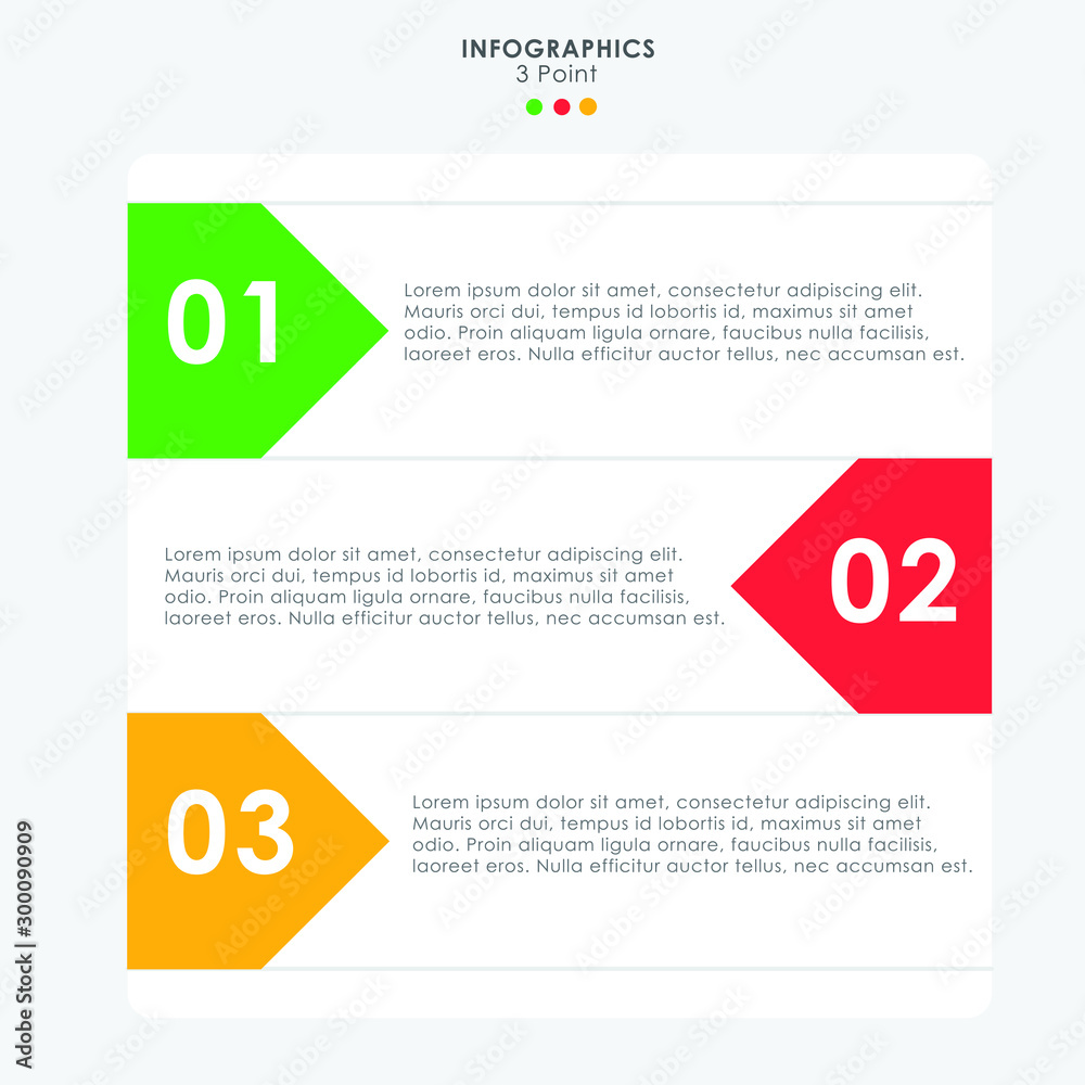 Infographic colorful 3 point banner text columns vector illustration ...