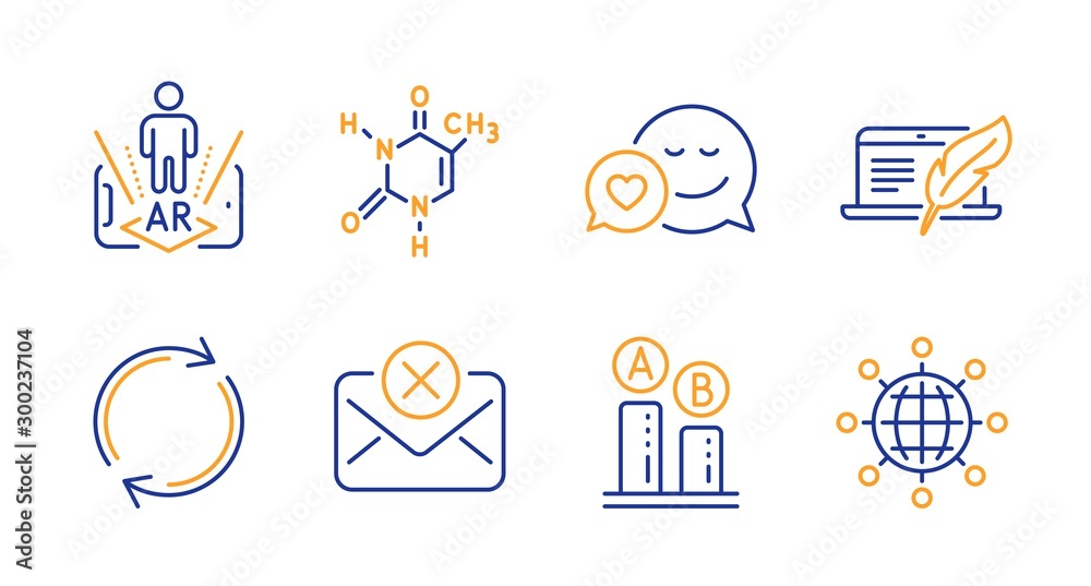 Ab testing, Dating and Reject mail line icons set. Full rotation ...