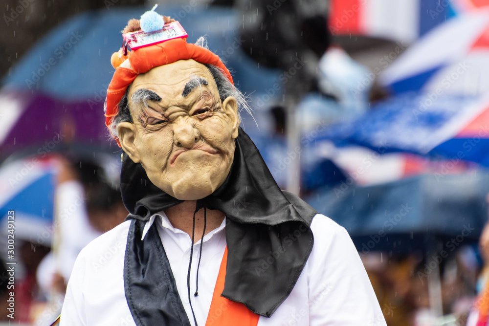 Unidentifiable man wearing costume during Panama National Day parade ...