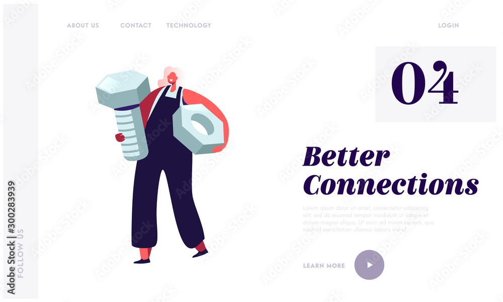 Repair Service Female Call Master Website Landing Page. Female ...