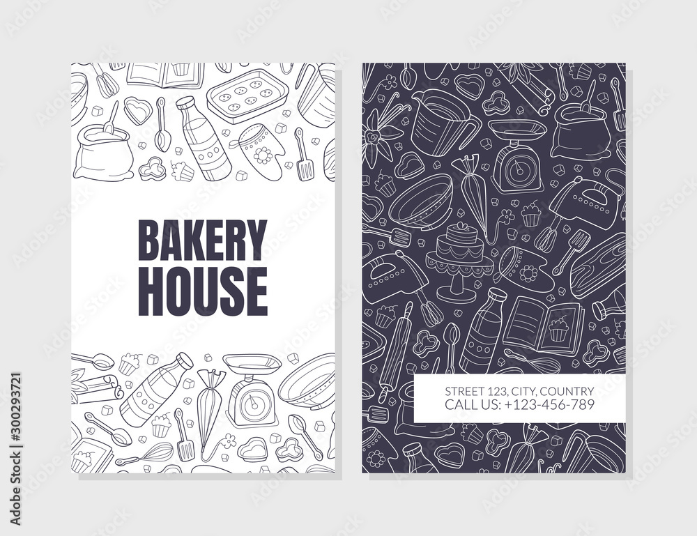 Bakery advertising. Vector illustration with black background. Stock ...