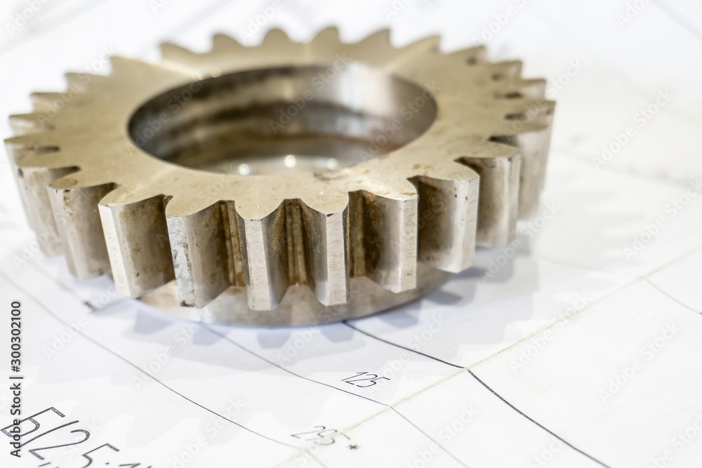 Cutting tool for cutting a tooth in a technical drawing, gear cutting ...